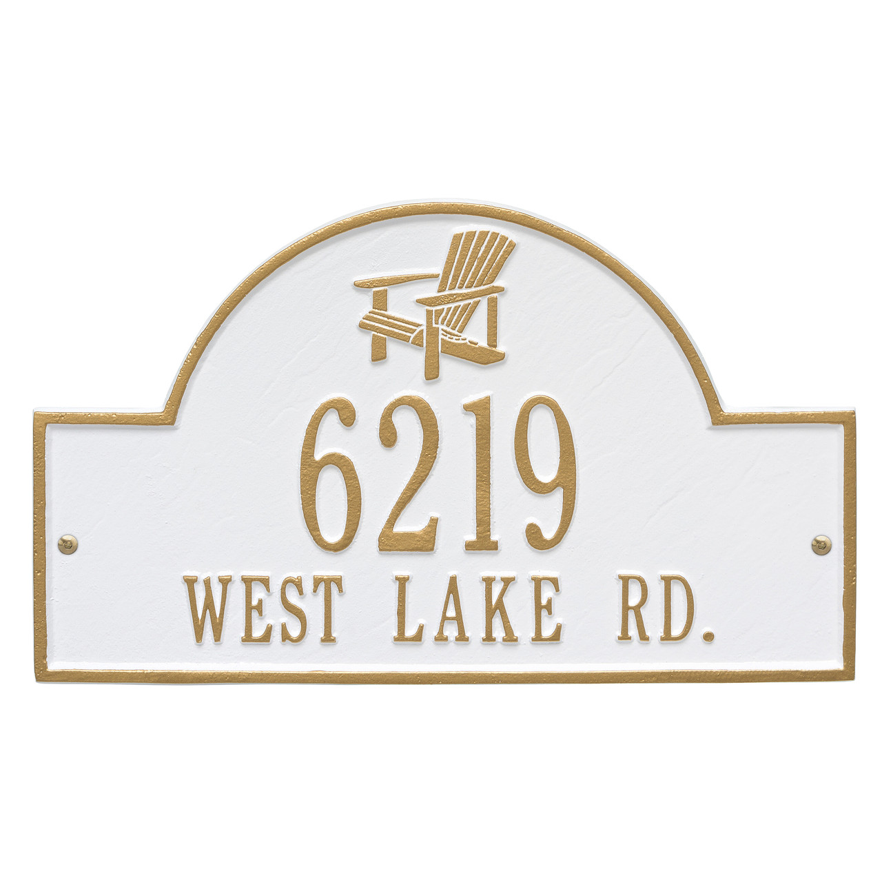 Personalized Adirondack Arched Address Plaque - Two Lines