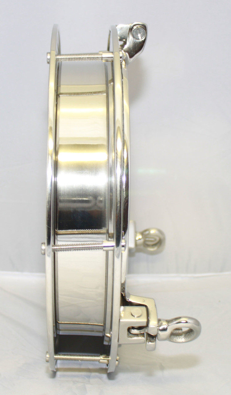 12" Aluminum Nickel finish Port Hole Window w/Adjustable Flange