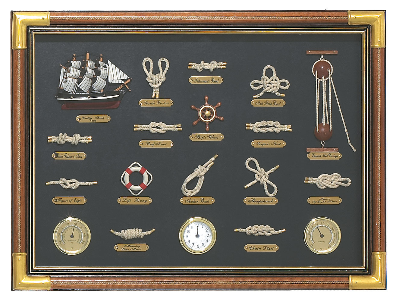 Knot Board Weather Station - 23" x 17.5" - With Clock/Hygrometer ...