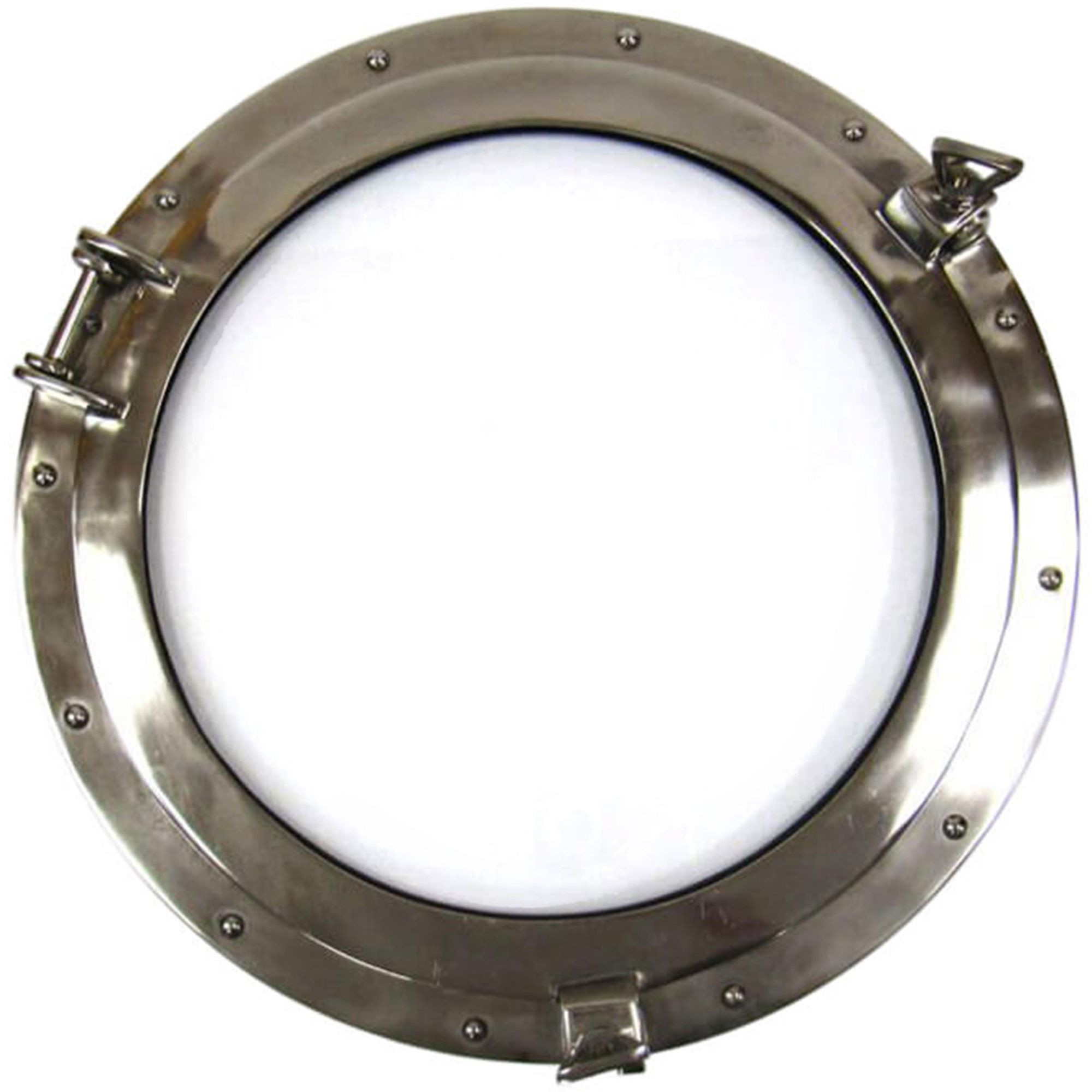 12" Aluminum Nickel finish Port Hole Window w/Adjustable Flange
