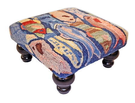 Set of 2 Wooden Fish Stools