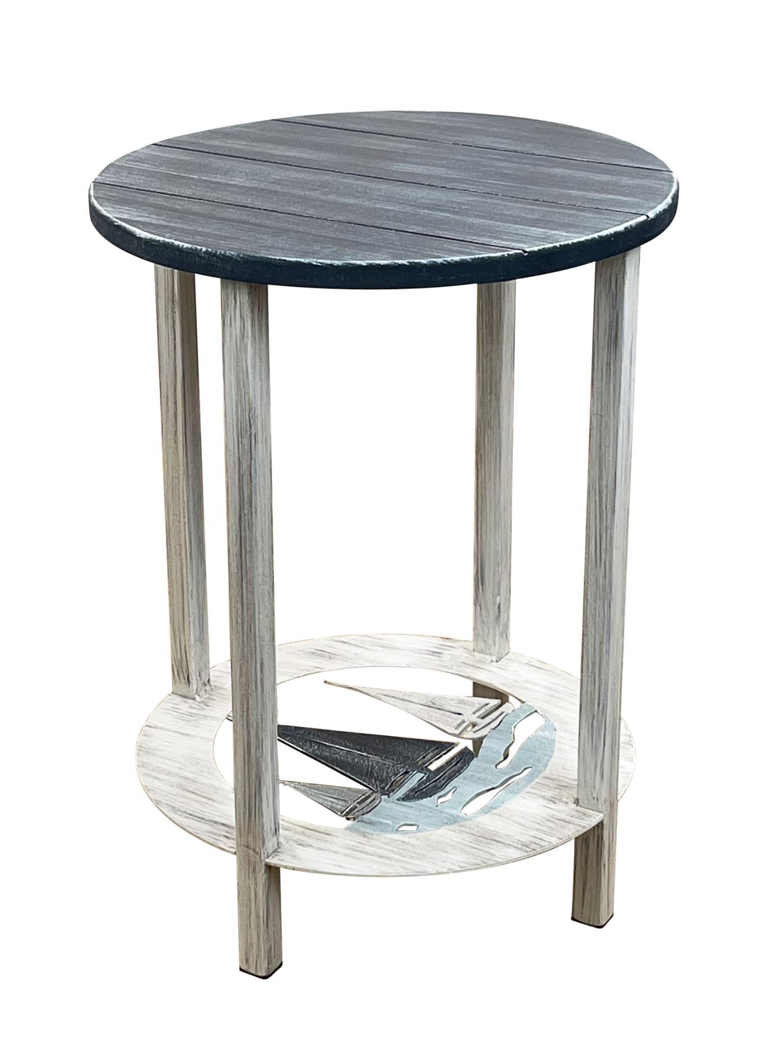 Crane Pair in Flight Nautical End Table