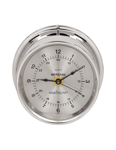 Meridian Time Clock Instrument - Polished Chrome Case
