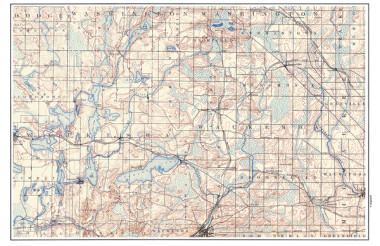 Pewaukee Lake Vintage Topo Map Placemats - Set of 4