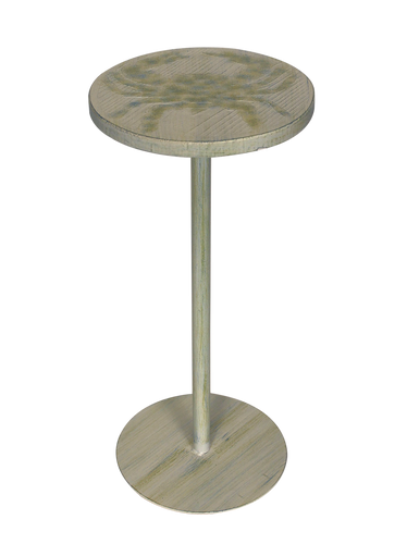 Round Wood Top Drink Table - Crab Accent