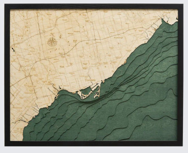 Toronto - 3D Nautical Wood Chart