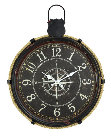 Compass Rose Clock - Wood 17 Dia."