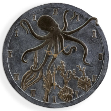 Octopus Wall Mounted Garden Clock - 16"