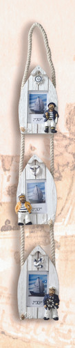 3pc Set Beach Boat Picture Frame, Nautical photo holders & beach home decor