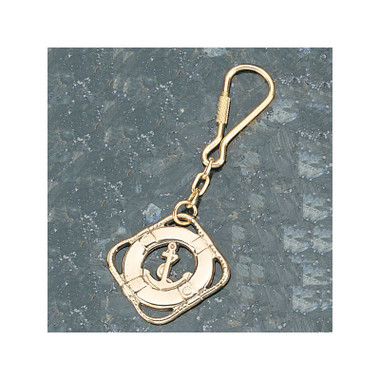 Brass Lifering with Anchor Key Chain