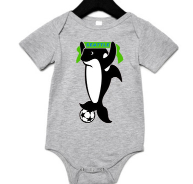 Seattle Soccer Orca baby onesie | Sweetpea and Boy