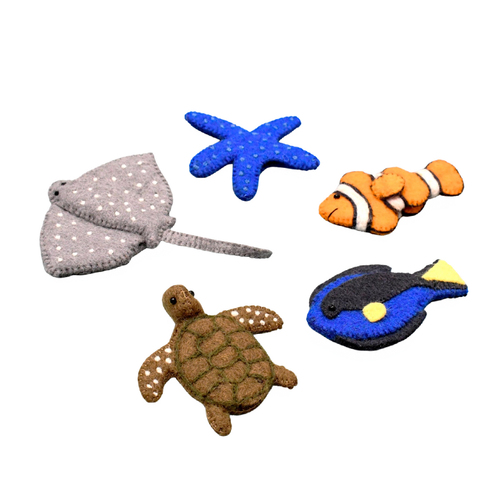Tara Treasures Australian Coral Reef Under the Sea Finger Puppet Set ...