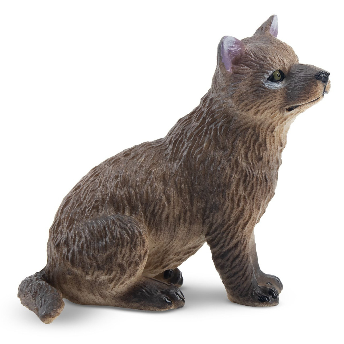 Toymany Wolf Cub Grey Sitting | Realistic Wolf Figurines