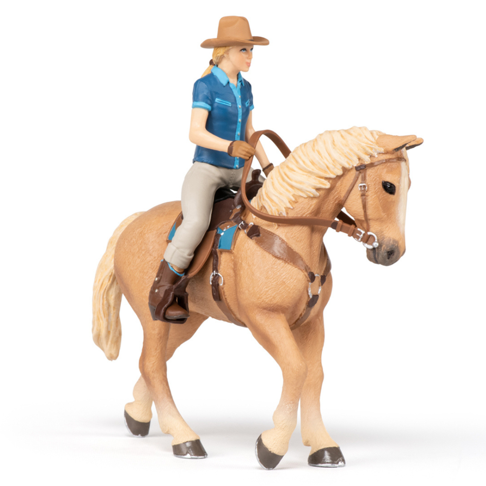 Papo Western Horse and Rider 51566 | MiniZoo Horse Model