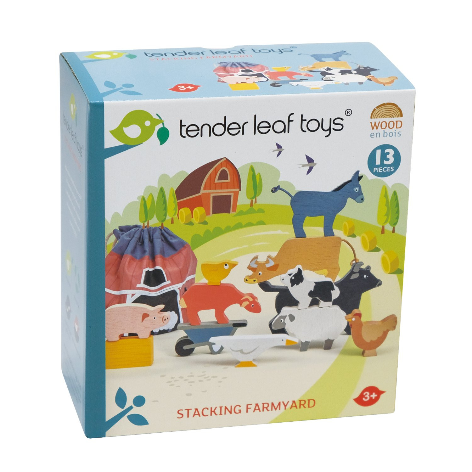 Tender Leaf Toys Stacking Farmyard Animals with Bag 8480