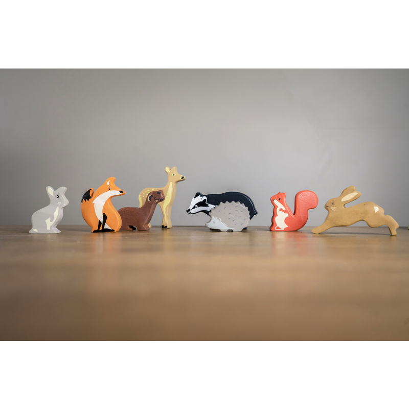 Tender Leaf Toys Wooden Woodland Animals Set with Display Case ...