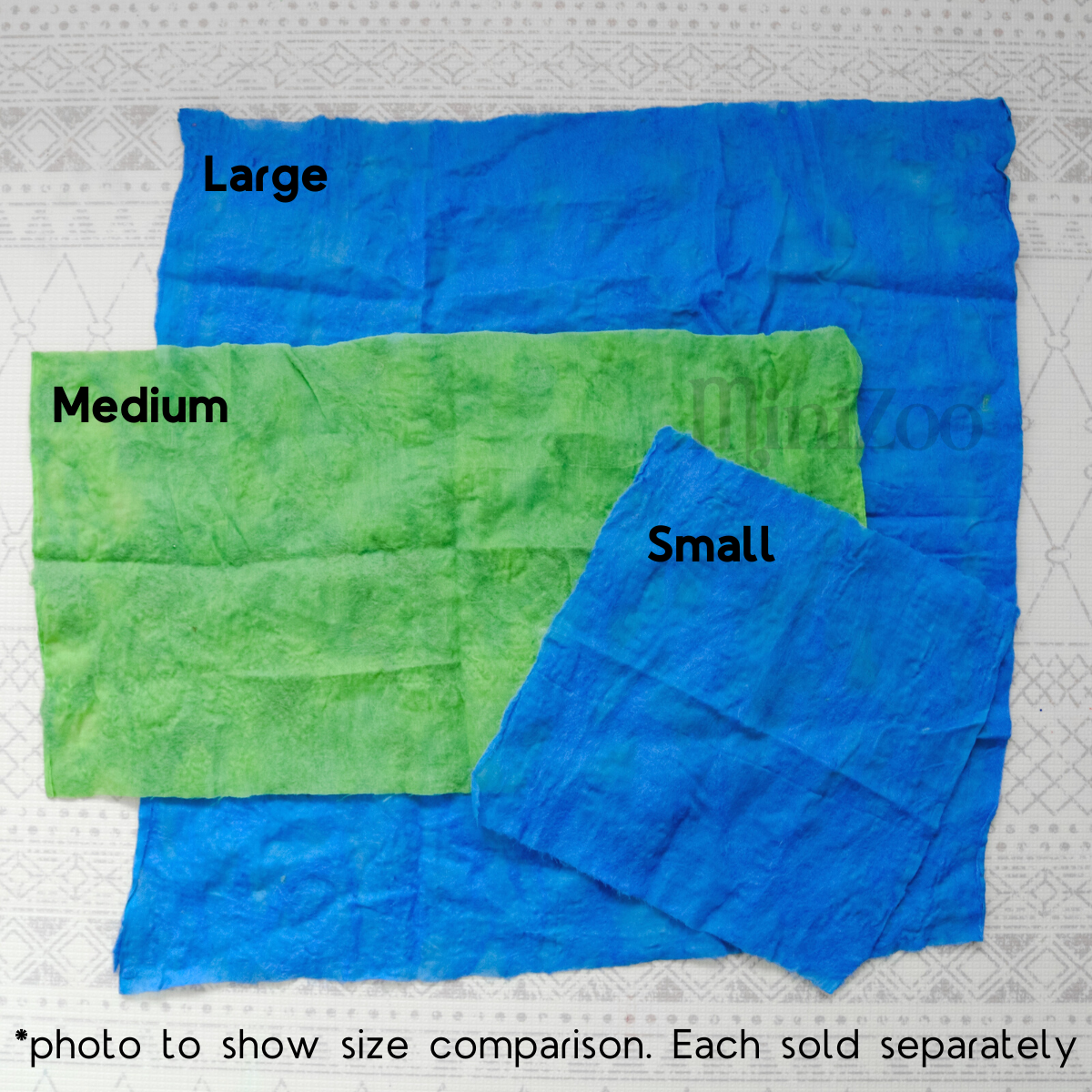 Papoose Nuno Felt Play Cloth Medium Green | MiniZoo Small World Play
