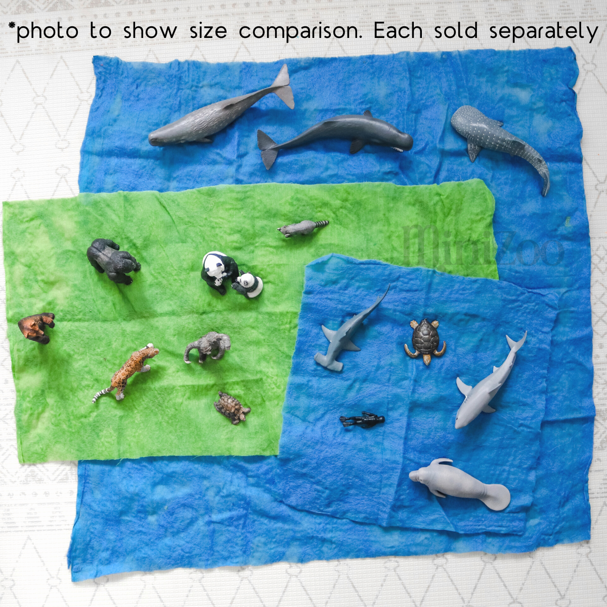 Papoose Nuno Felt Play Cloth Medium Green | MiniZoo Small World Play