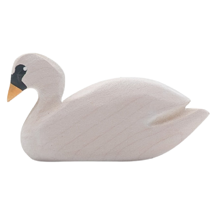 NOM Handcrafted White Swan | MiniZoo Wooden Water Bird Toy