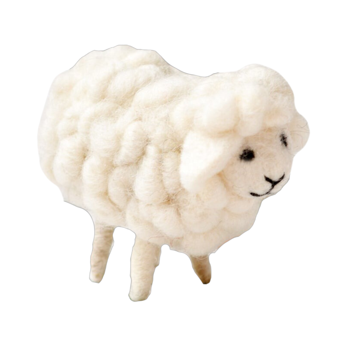 Tara Treasures Felt White Sheep Toy | MiniZoo Felt Animals