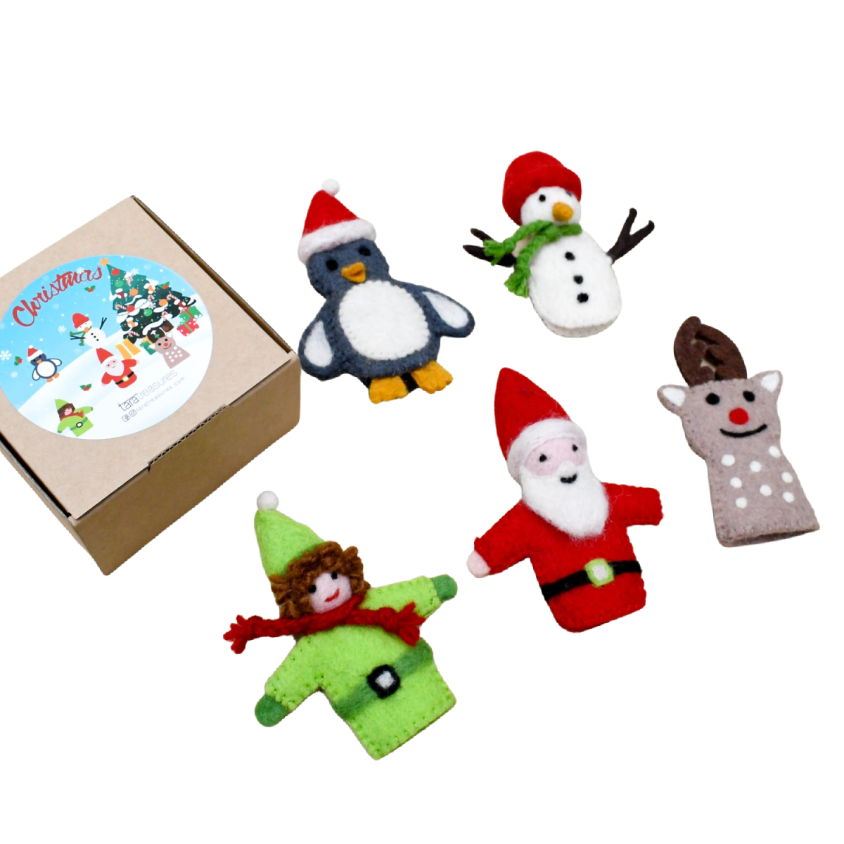 Tara Treasures Christmas Finger Puppet Set | MiniZoo Christmas
