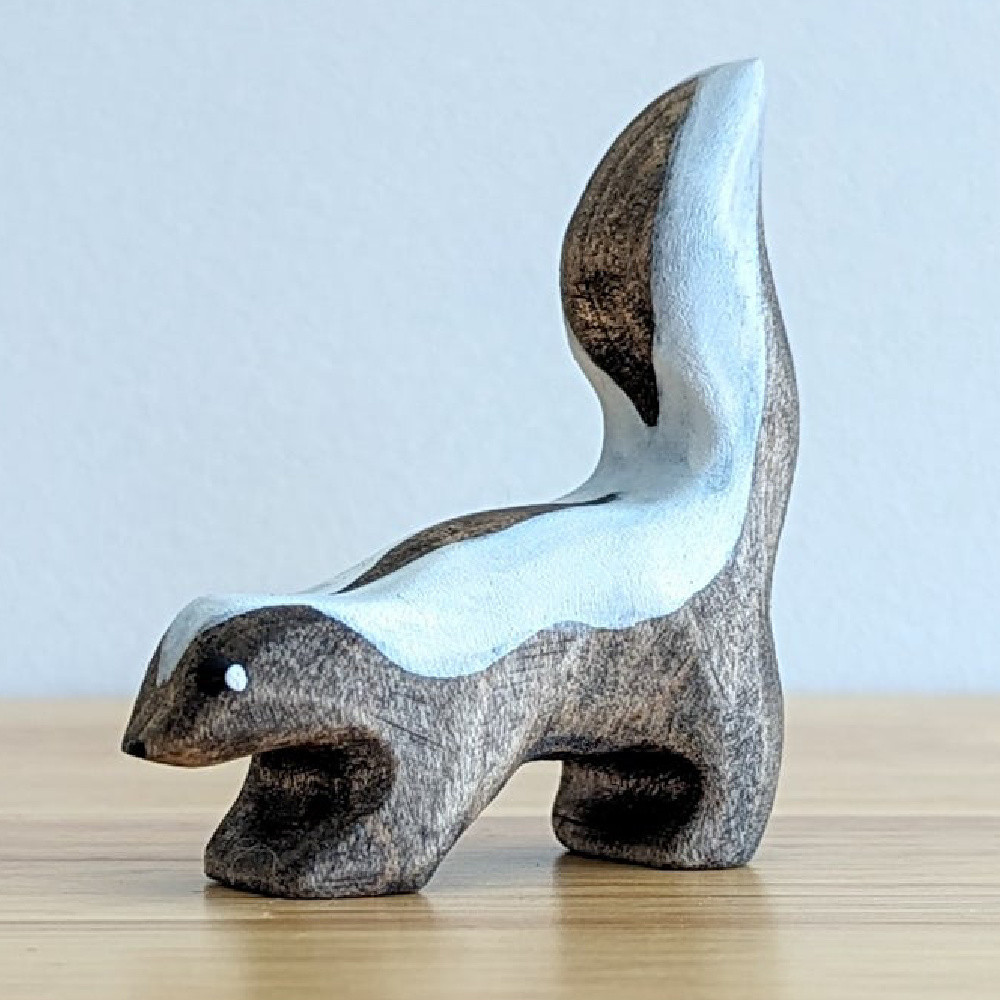 NOM Handcrafted Skunk | MiniZoo Wooden Animals