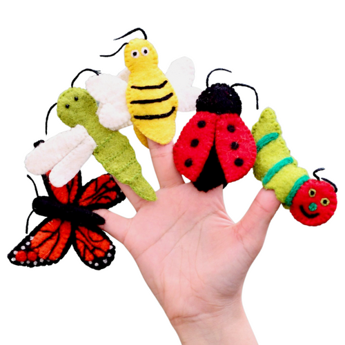 Tara Treasures Insects Finger Puppet Set | MiniZoo Animal Puppets