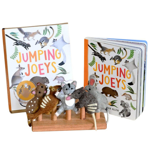 Jumping Joeys Book and Finger Puppet Set | Australian Animal Toy Gift Set