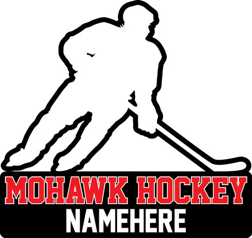 Mohawk Hockey Player Decal