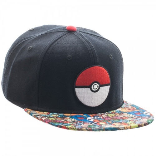 Pokemon Pokeball Sublimated Bill Snapback Hat - Mobile Advance