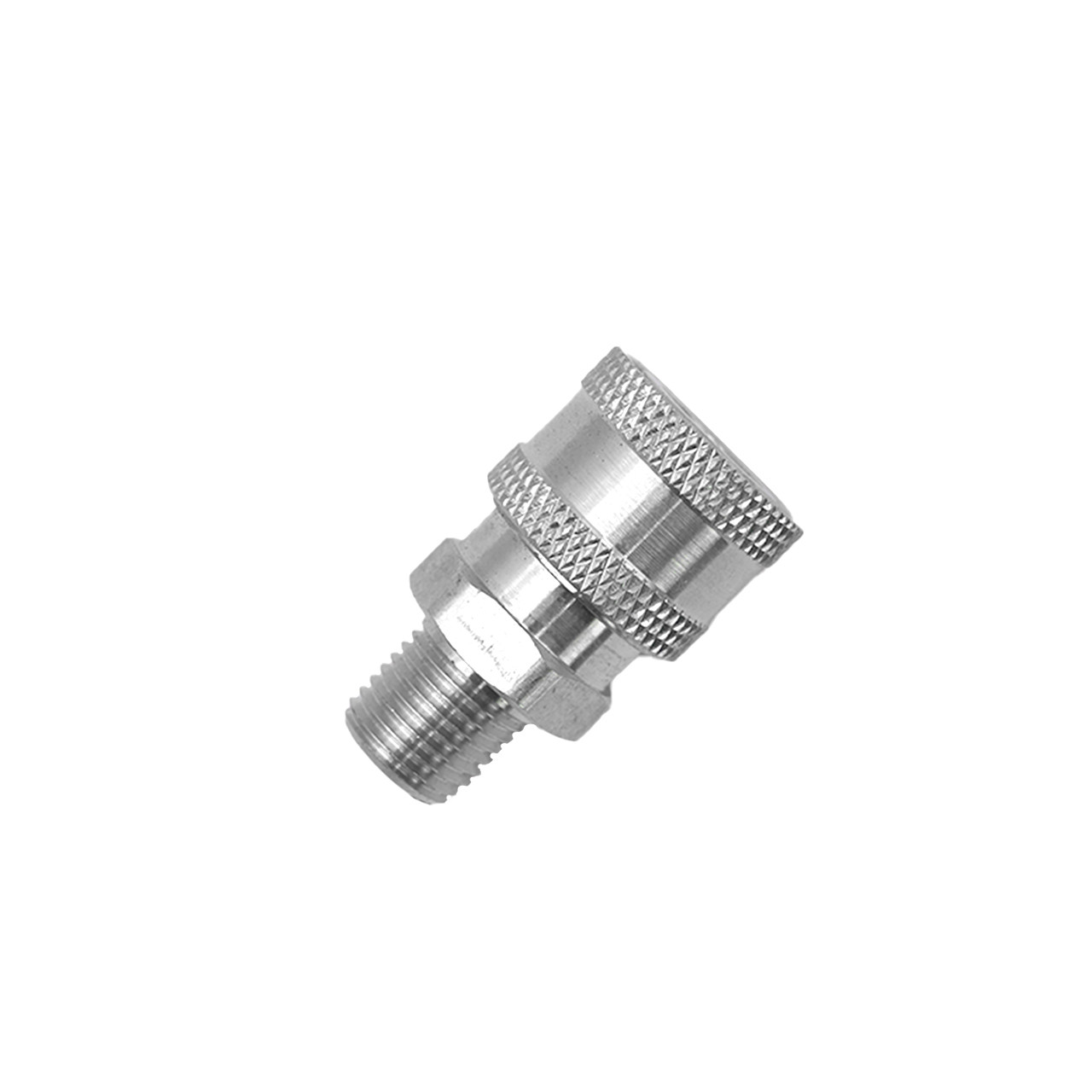 1/4-in Male NPT to 1/4-in Quick-Connect Socket Stainless-Steel Adapter