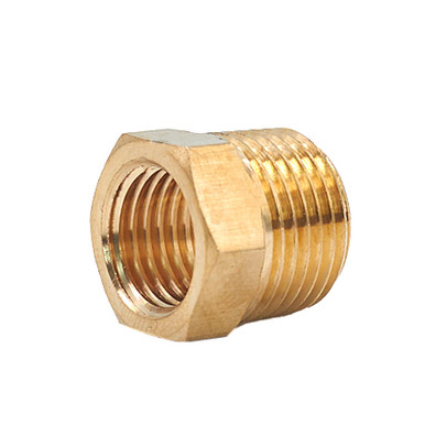 1/2-in Male NPT to 3/8-in Female NPT Brass Double-Tapped Bushing