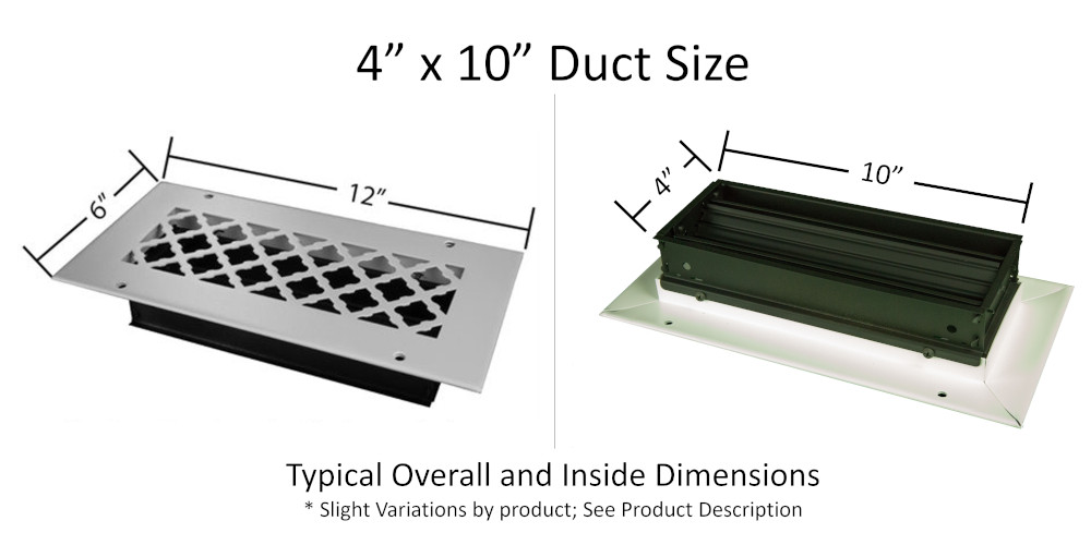 4 x 10 Vent Covers | 4 x 10 Decorative Vent Covers