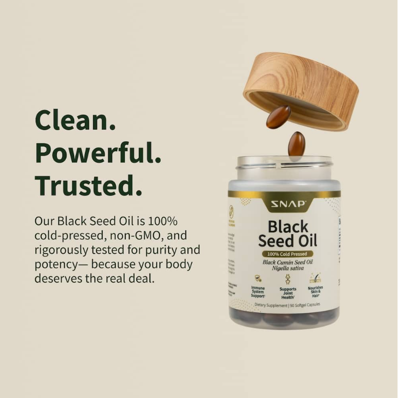 Snap Supplements Black Seed Oil 90 Caps - Vitamingo