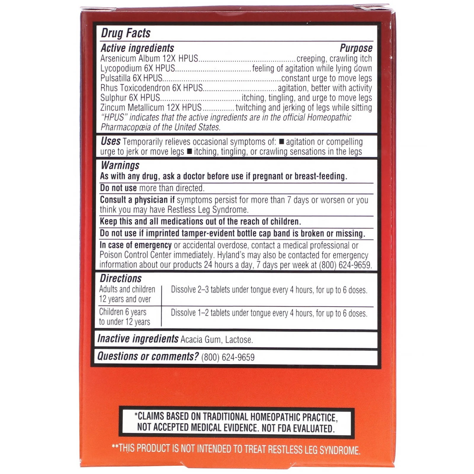 Hyland's Restful Legs Tablets | Vitamingo