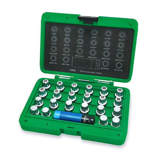 Toptul JGAI2302 VW Wheel Lock Nut Key Set 23pcs