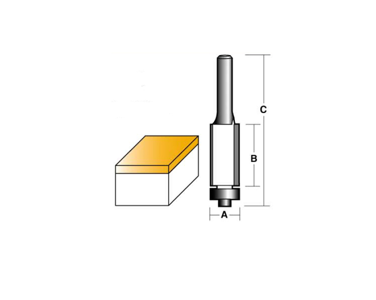 Carbitool TXX8016B1/2 Flush Trim Extra Long 1/2" Shank 12.7mm