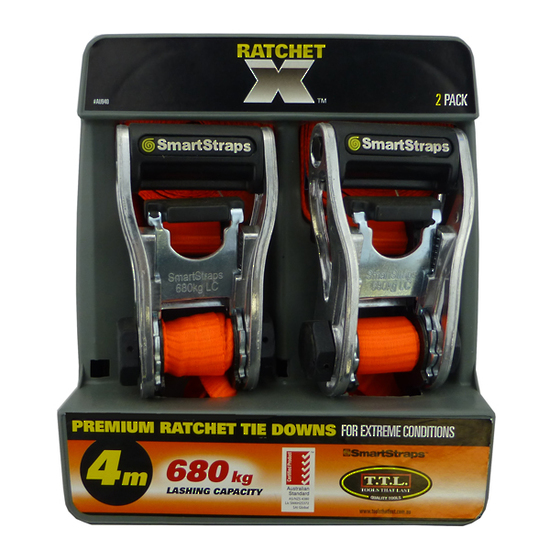 Smart Straps AU940 Ratchet X Tie Downs 4m 680kg 2pcs