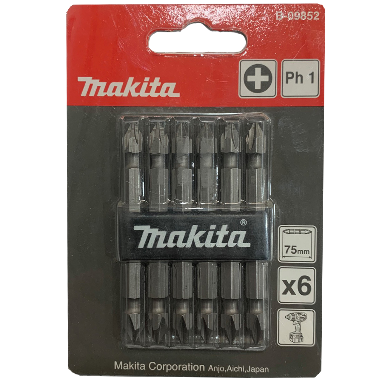 Makita B-09852 #1 Phillips Double Ended 75mm 6pcs