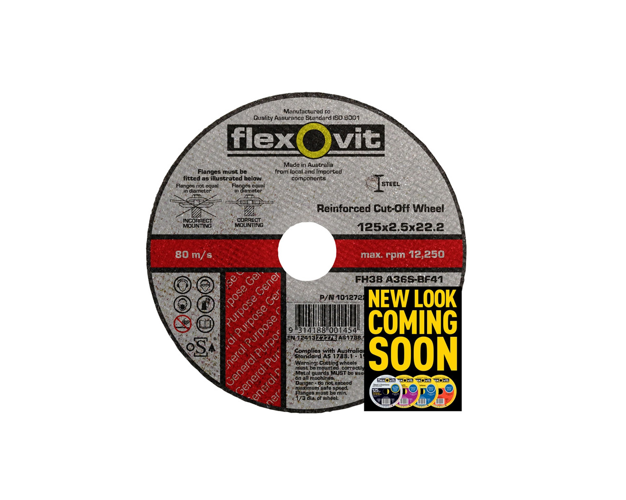 Flexovit 1017822 Metal Cut Off Wheel 180 x 22.2 x 2.5mm