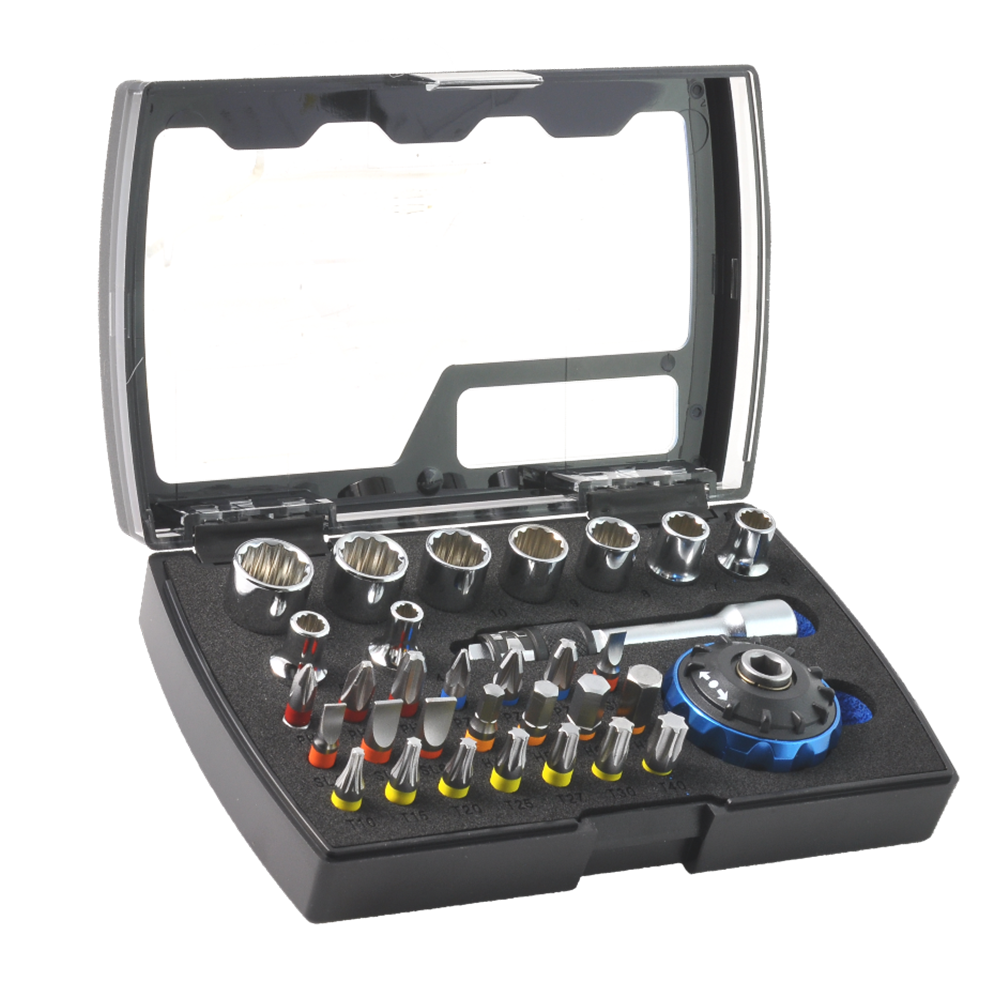 Trax ARX-932032 Palm Ratchet Socket & Bit Set 1/4" 32pcs - Audel Tools ...
