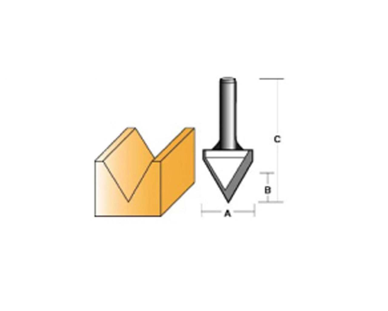 Carbitool T61281/2 V Groove 60° 1/2" Shank 25.4mm
