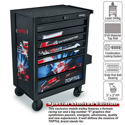 Toptul TCAQ0707 Mobile Tool Trolley Black 7 Drawer Special Edition ...