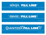 3 Compartment Sink Fill Line Labels - Dishmachine Tubing & Parts