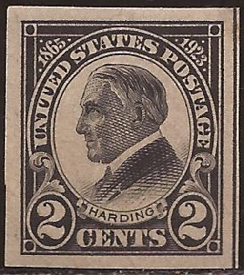 US Stamp - 1923 2c Harding Memorial - Imperforate Stamp LH #611