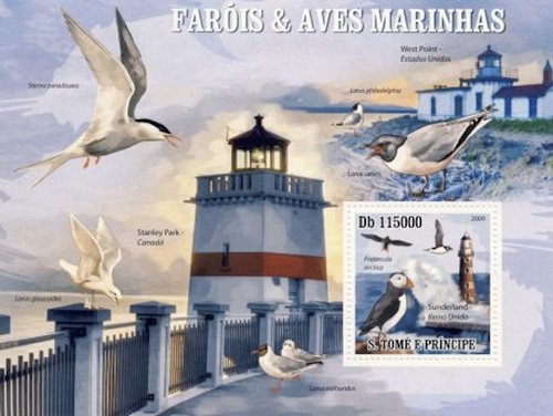 St Thomas - Lighthouses & Birds Mint Stamp S/S ST9508b