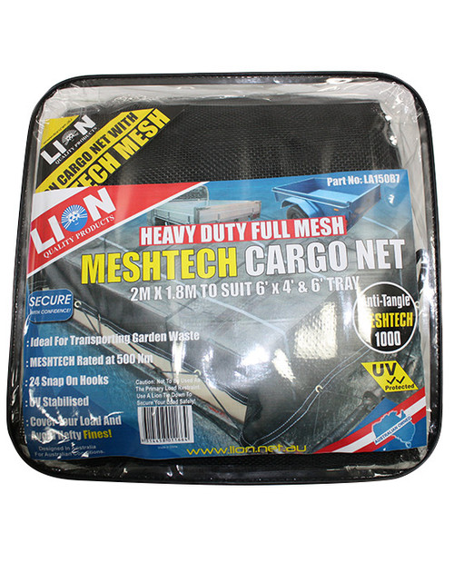 CARGO NET, 1.8 X 2.0M MESHTECH 350, 24 HOOKS LA150B7 - Lyal Eales Stores