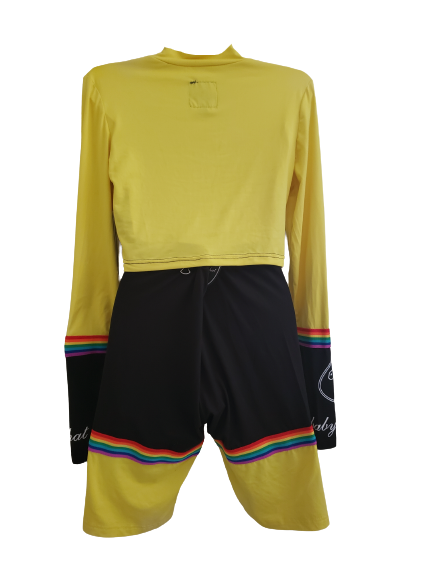 Yellow Black Rainbow Short Set