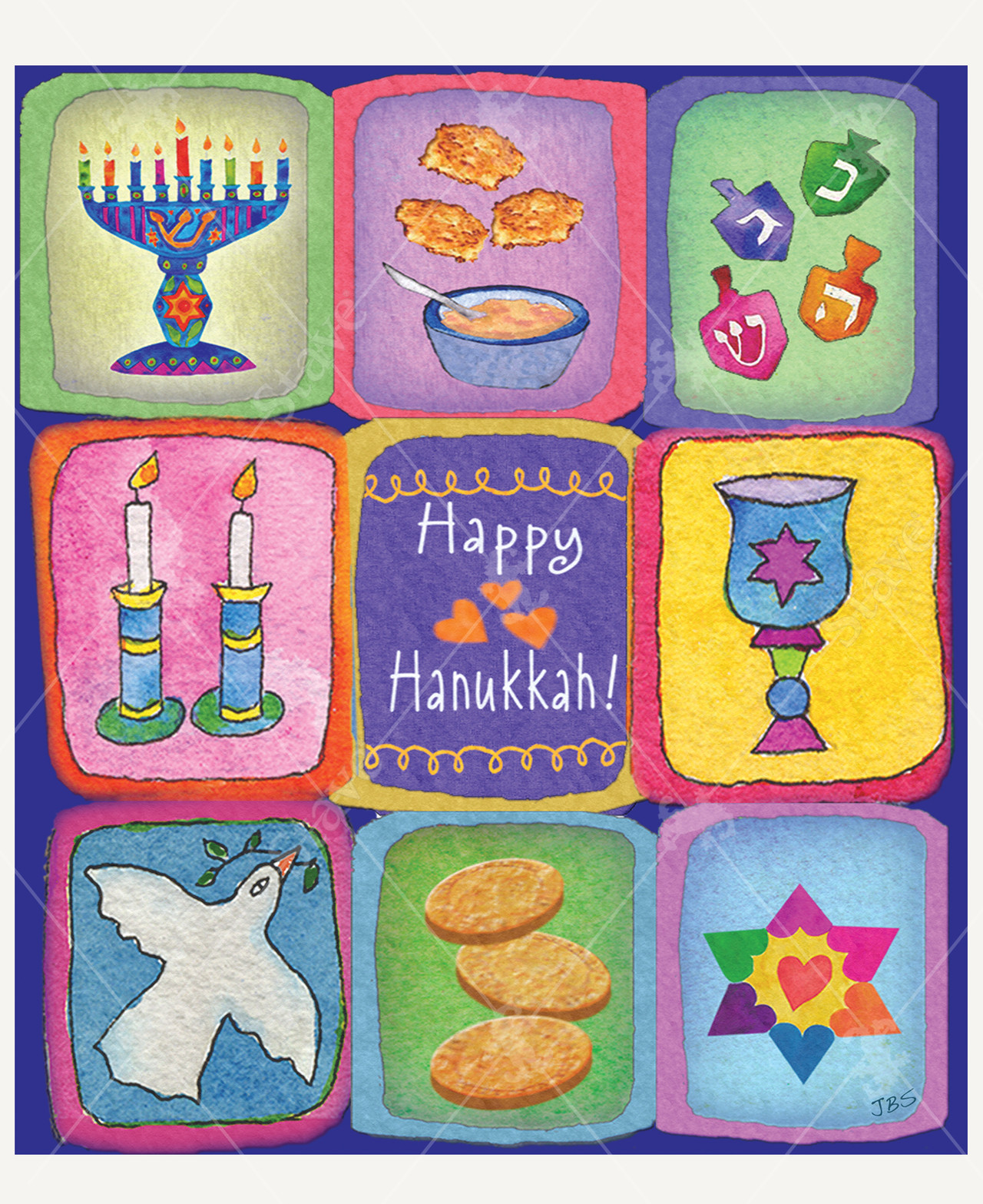 Hanukkah Squares, a traditional puzzle - Stave Puzzles