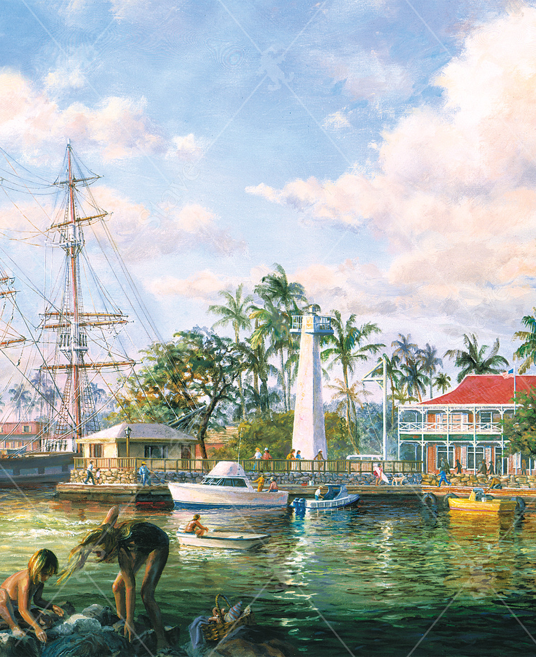 Lahaina Waterfront, Maui, a traditional puzzle - Stave Puzzles